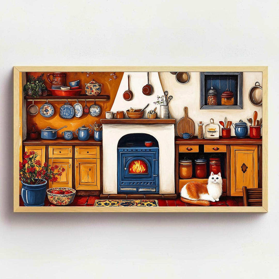 Samsung Frame TV Art Cottage Kitchen Frame Tv Cottagecore Style Digital ...