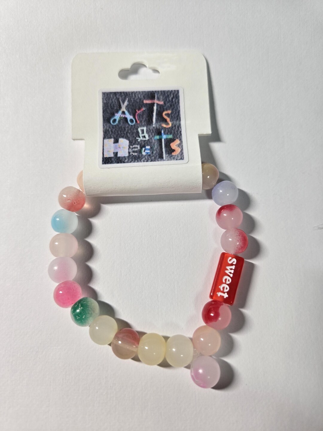 BLIND PILLOW BOX Bubble Gum Beaded Kids' Bracelet With a Cheer Word ...