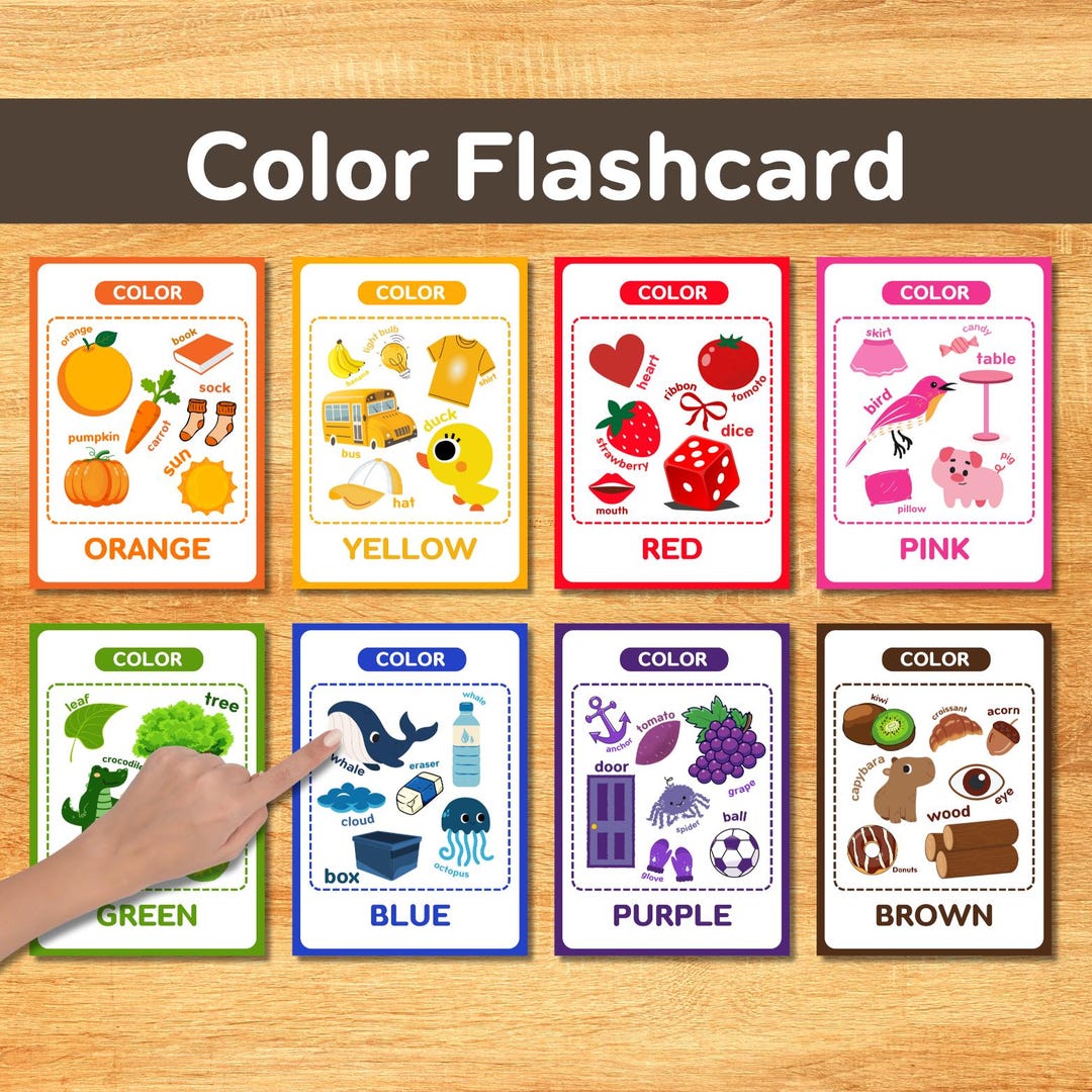 Color Vocabulary, Flash Card, Learning Colors, Digital Download ...