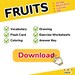 Fruit Vocabulary, Fruit Flash Card, Fruit Vocabulary Card, Worksheet ...