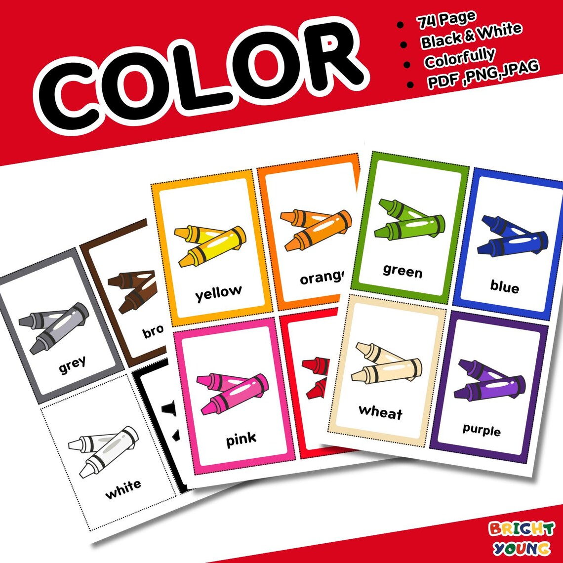 Color Vocabulary/flash Card/ Cut and Paste/ Classroom Exercise ...