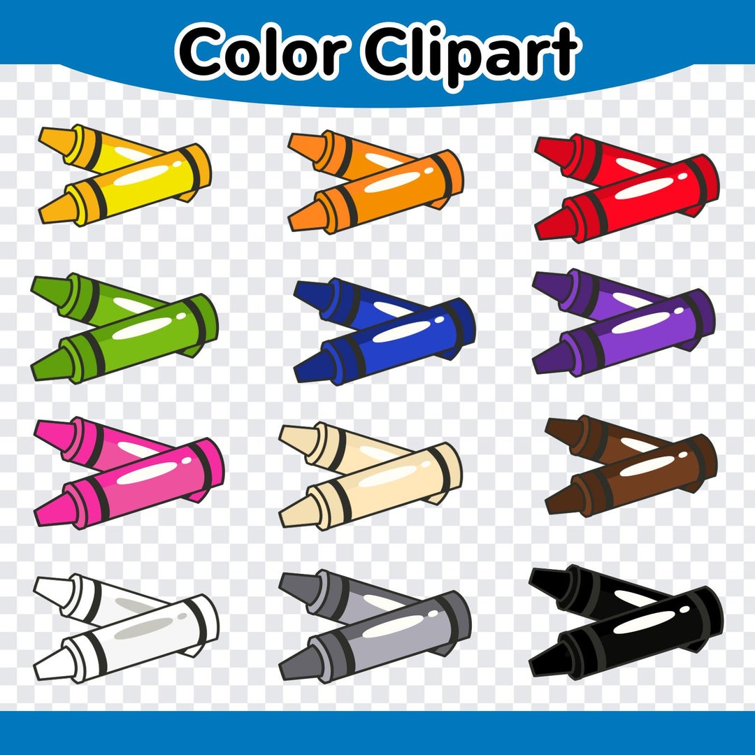 Crayon Color Clipart Icons, Printable Art (PNG File) - Etsy