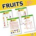Fruit Vocabulary, Fruit Flash Card, Fruit Vocabulary Card, Worksheet ...