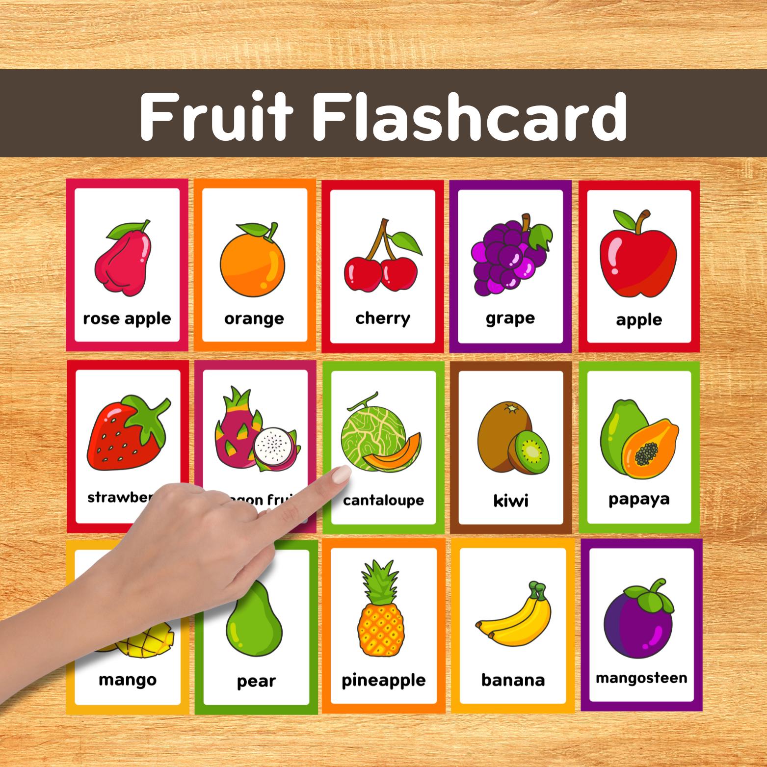 Fruit Vocabulary, Flash Card, Learning Fruit, Digital Download ...