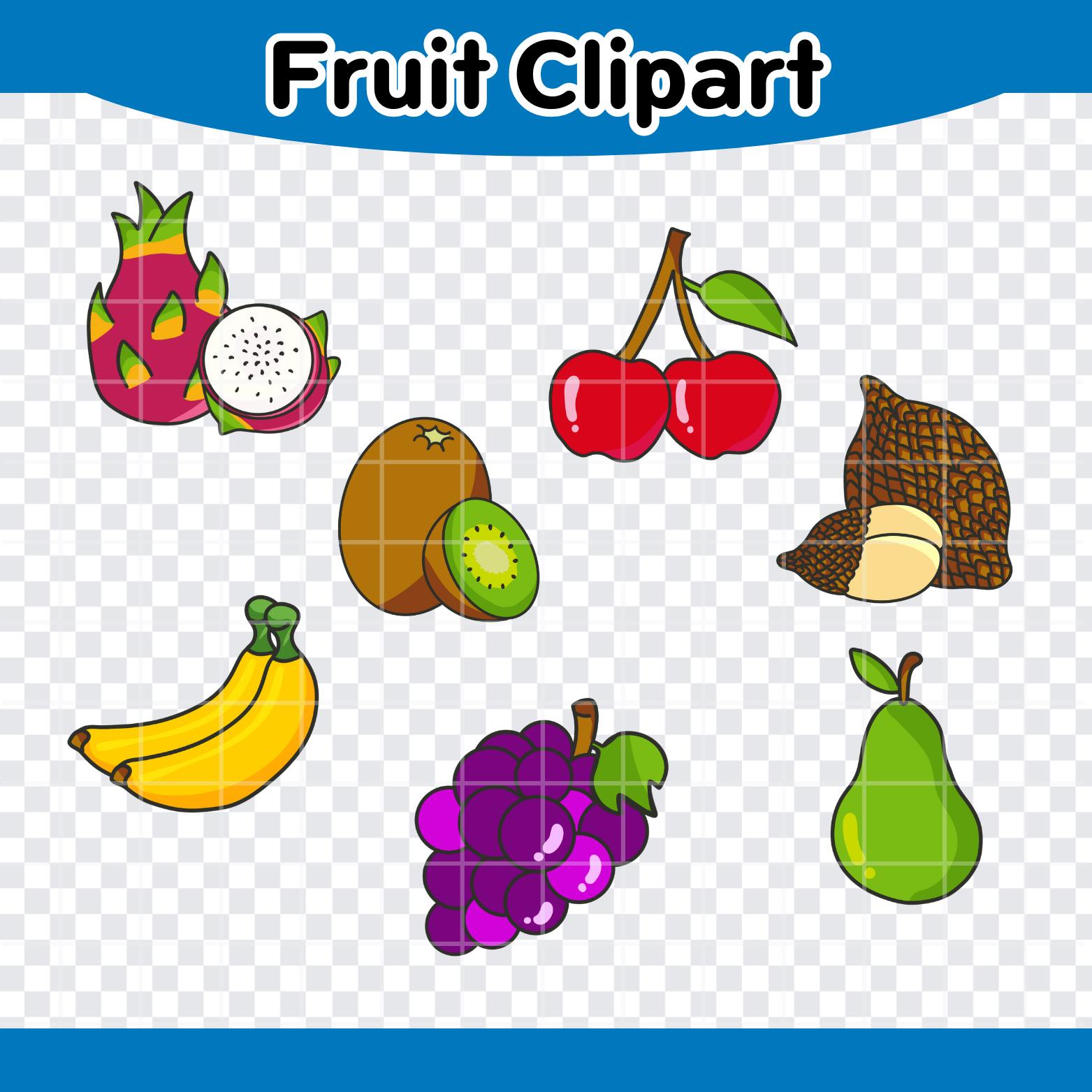 Fruit Clipart, Fruit Icon, Element for Print, Card, Sticker, Artwork ...