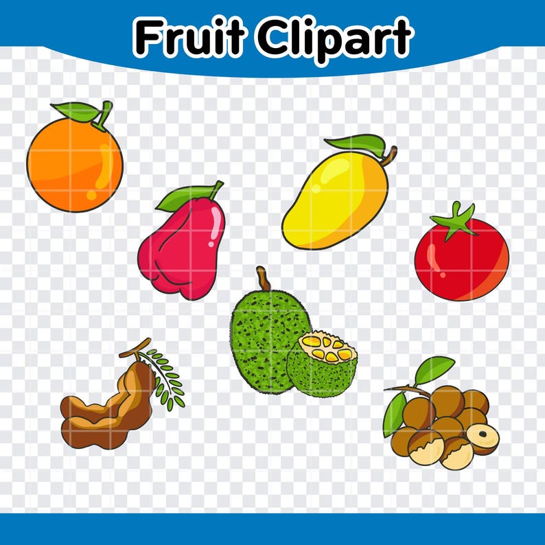 Fruit Clipart, Fruit Icon, Element for Print, Card, Sticker, Artwork ...