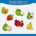 Fruit Clipart, Fruit Icon, Element for Print, Card, Sticker, Artwork ...