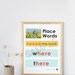 PLACE Words High Frequency Words Poster: Education, Decoding, Science ...