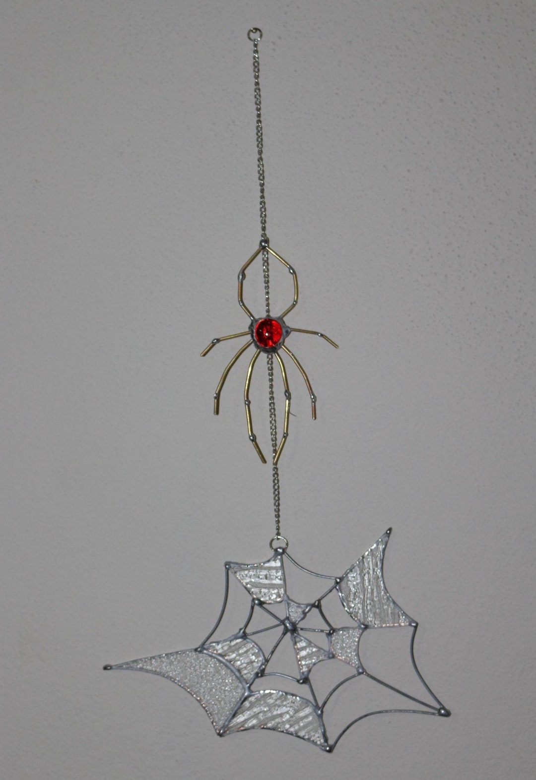 Stained Glass Spider Web Suncatcher: Gothic Halloween Decor - Etsy
