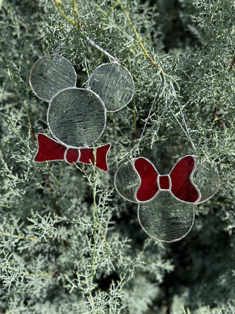 Disney Inspired Suncatcher, Mickey and Minnie Stained Glass, Disney ...