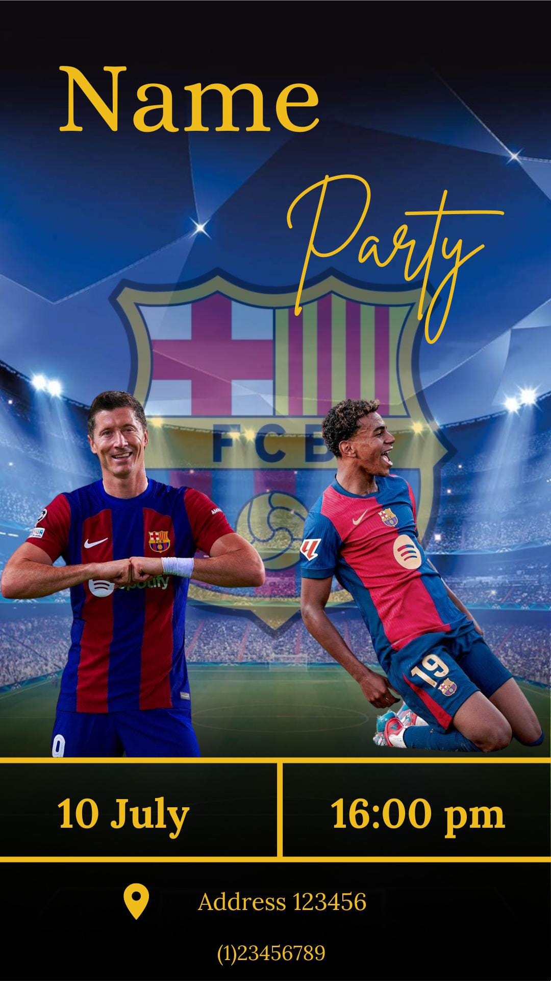 Birthday Card - Barcelona - Lewandowski - Lamine Yamal - Etsy