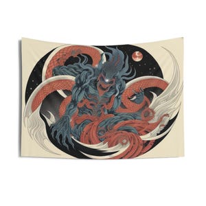 Indoor Traditional Japanese Demon Wall Tapestries - Etsy