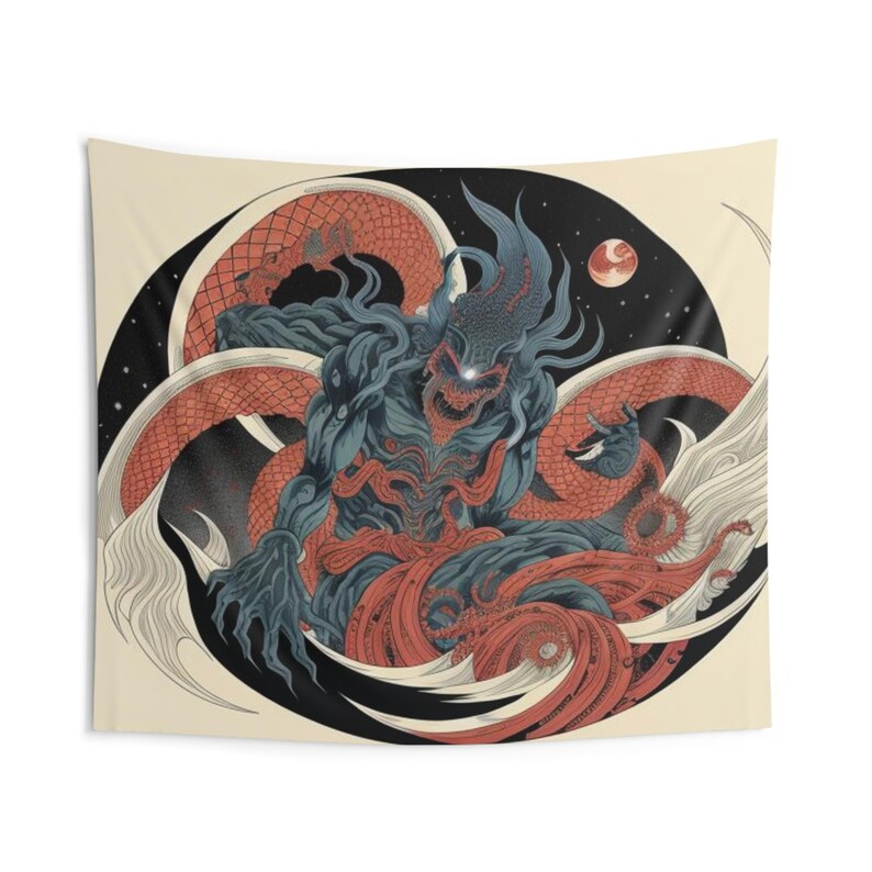 Indoor Traditional Japanese Demon Wall Tapestries - Etsy