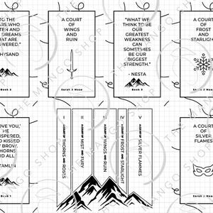 ACOTAR - Full Series Bookbinding Cover Design PNG Files - A Court of ...