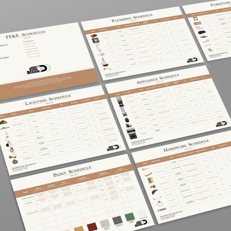FF&E Schedules Template Bundle | Interior Designer Templates | Finish ...