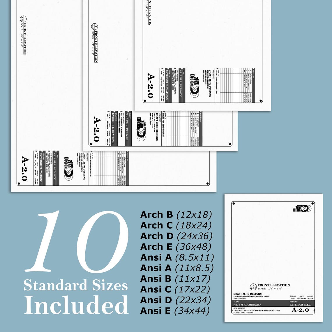 Architecture CAD Title Block Templates | Ansi and Arch Sizes for ...
