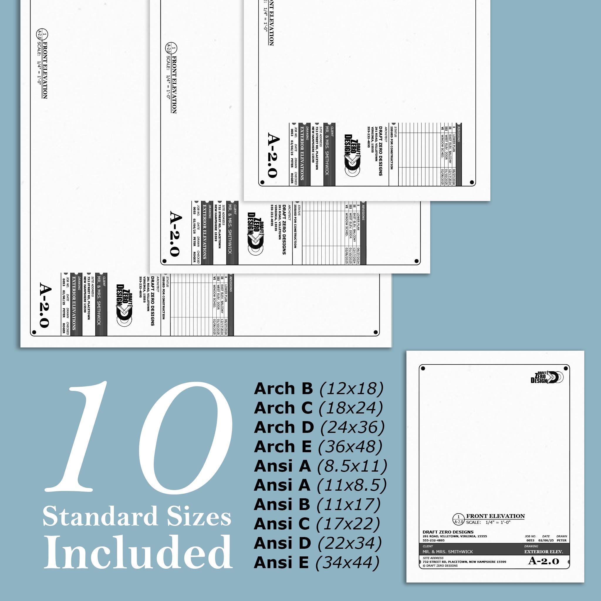 Architecture CAD Title Block Templates | Ansi and Arch Sizes for ...