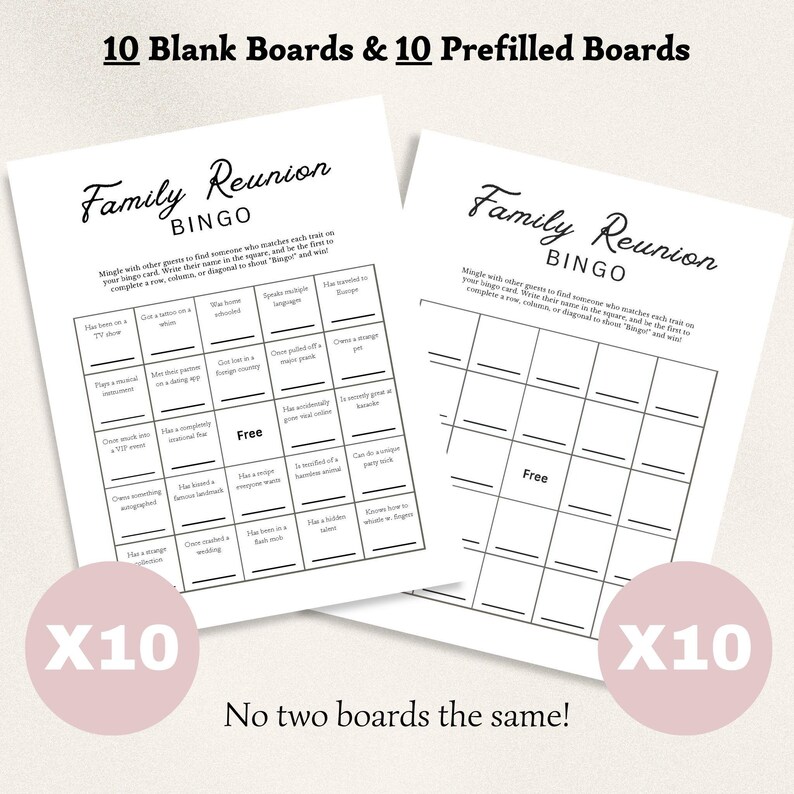 Family Reunion Bingo Game | Find the Guest Adult Scavenger Hunt ...