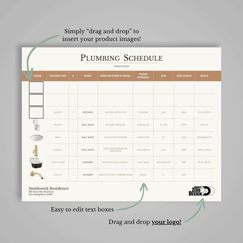 FF&E Schedules Template Bundle | Interior Designer Templates | Finish ...