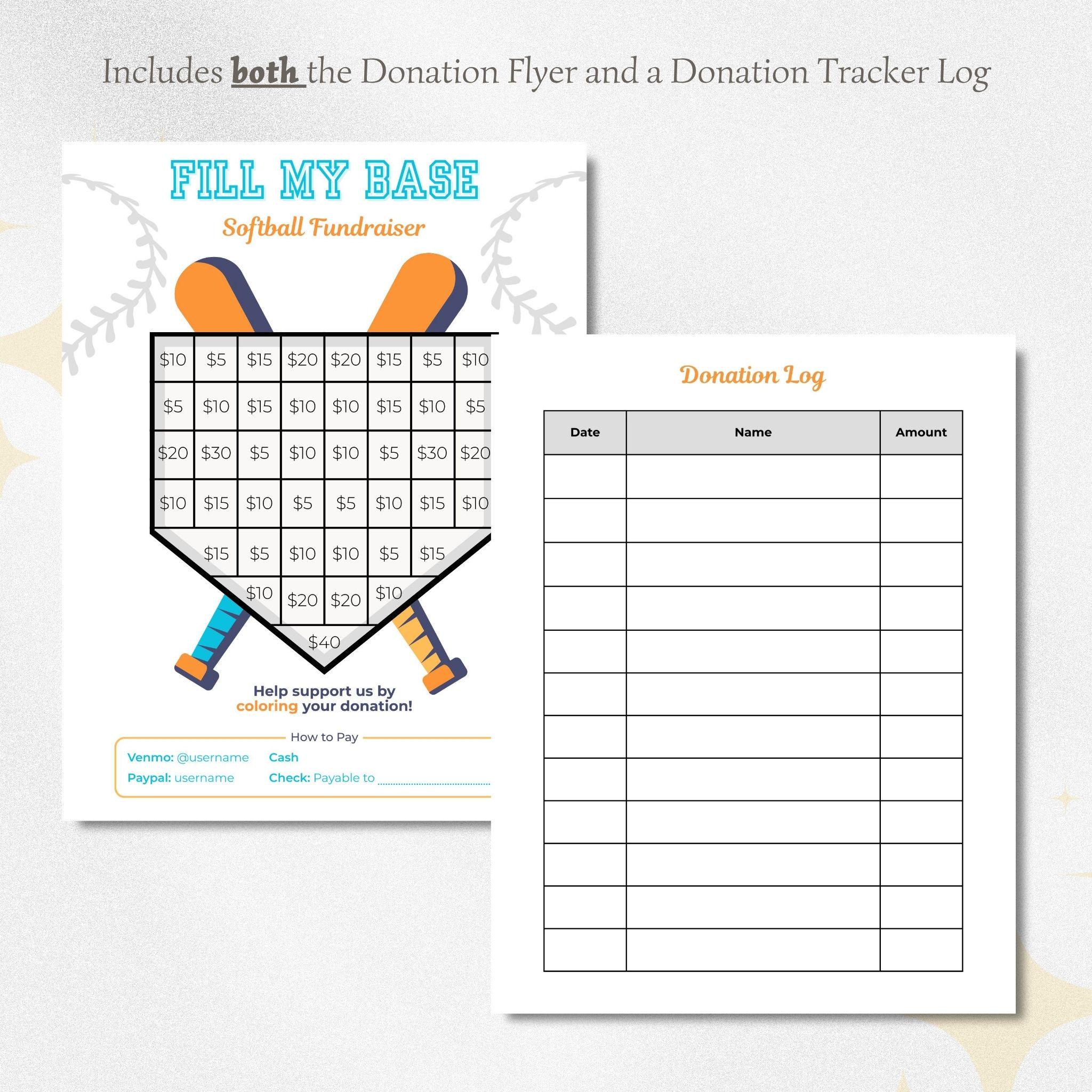 Softball Fundraiser Flyer Template | Fill My Bases Editable Design ...