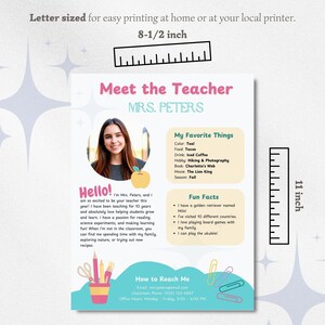Meet the Teacher Editable Template | All About My Teacher | Get to Know ...