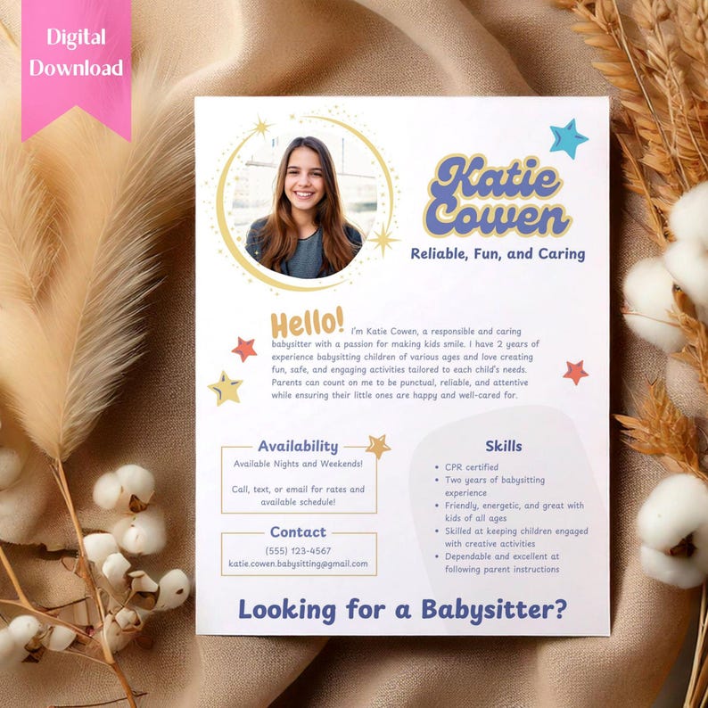 Babysitting Flyer and Childcare Services Template | Editable Canva ...