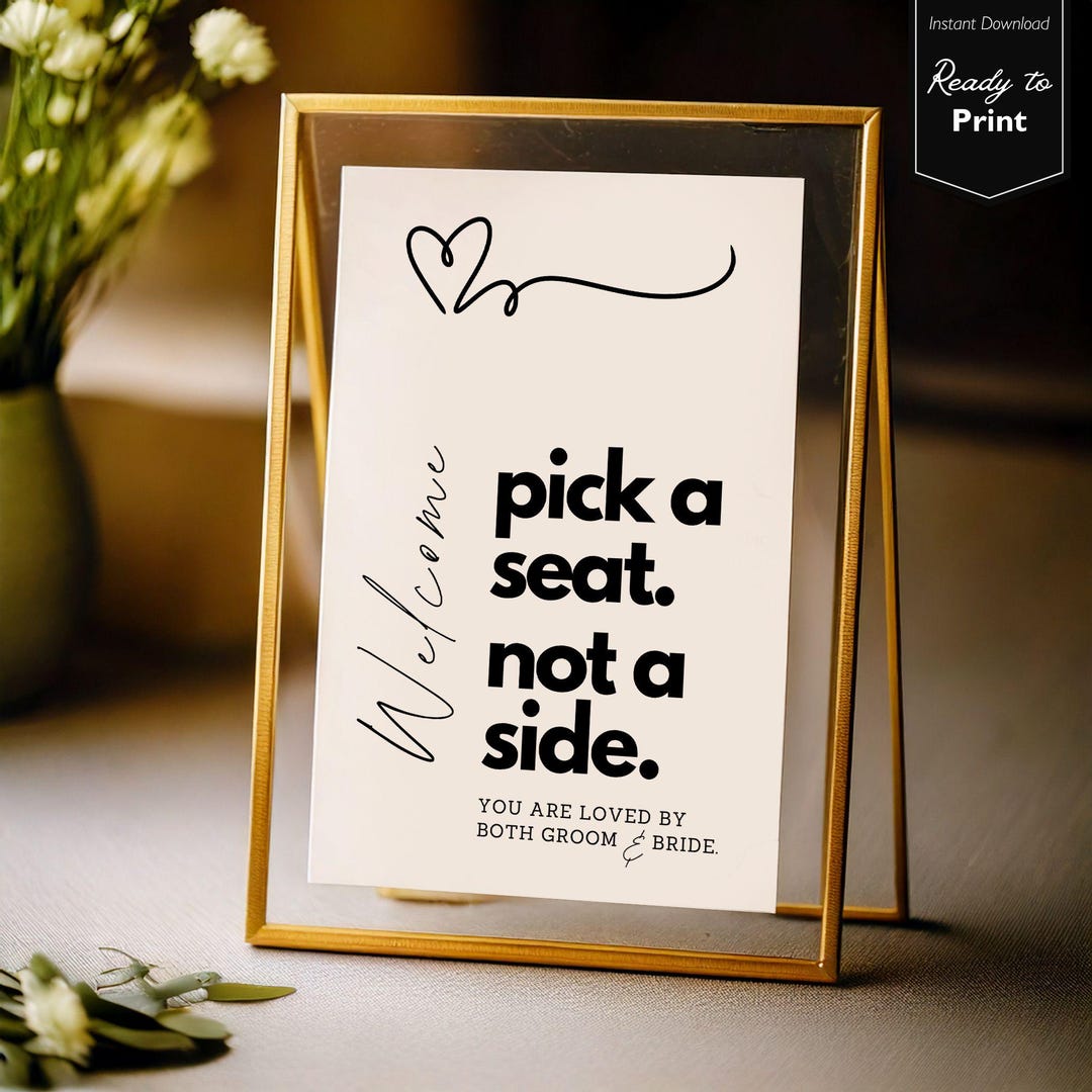 Pick a Seat Wedding Sign, Wedding Entrance Sign & Seating Chart Sign ...