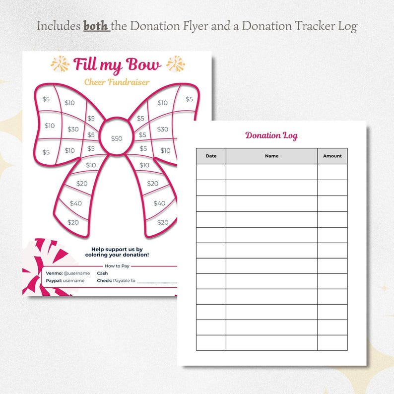 Cheer Fundraiser Flyer Template | Fill My Bow, Editable in Canva ...