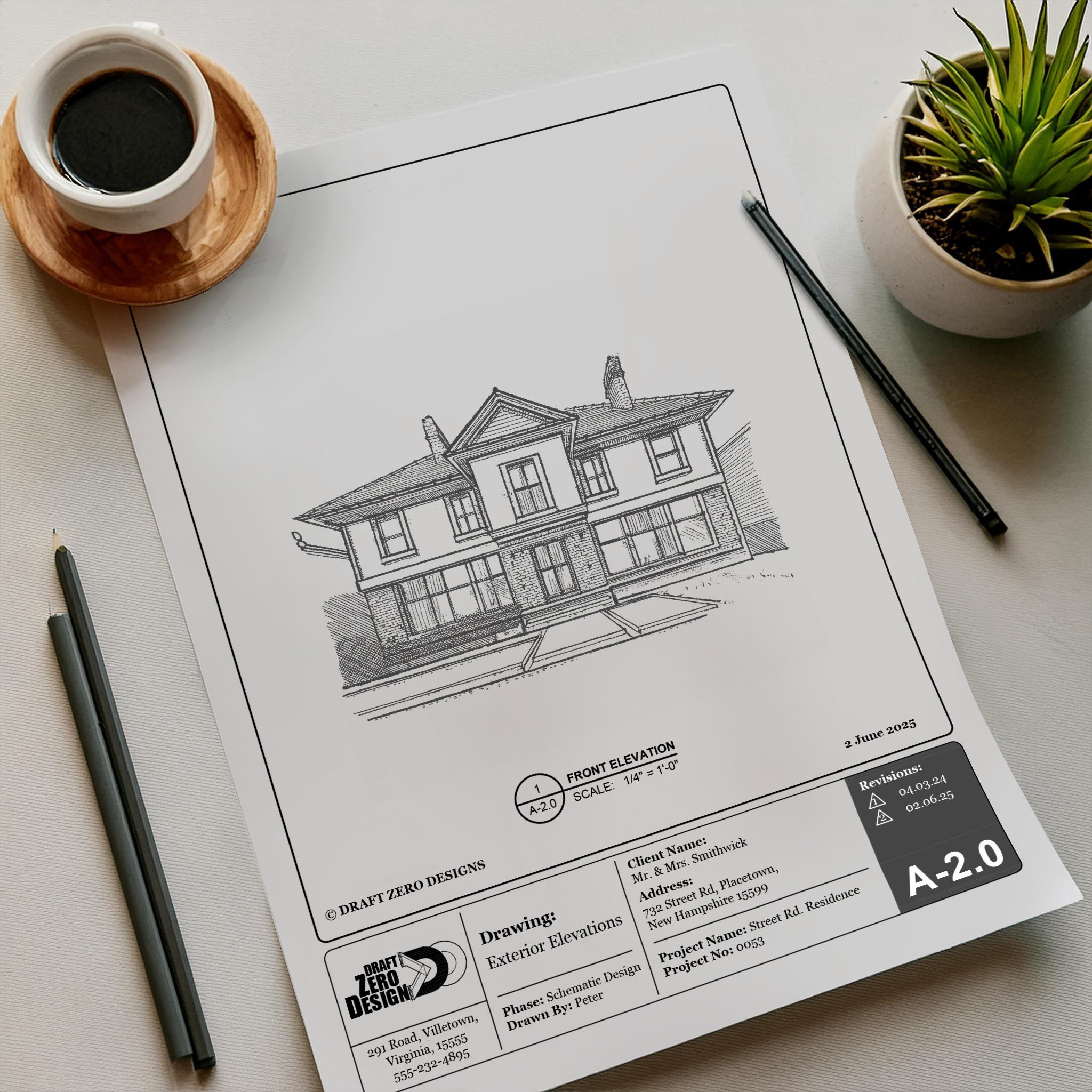 Architect Title Block Template, Modern CAD Drawing Border for Autocad ...