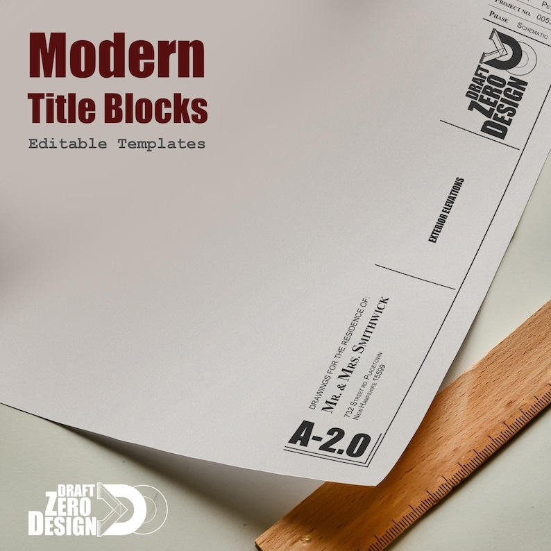 Architect Title Block Template – Modern Style Autocad DWG Sheet Layout ...