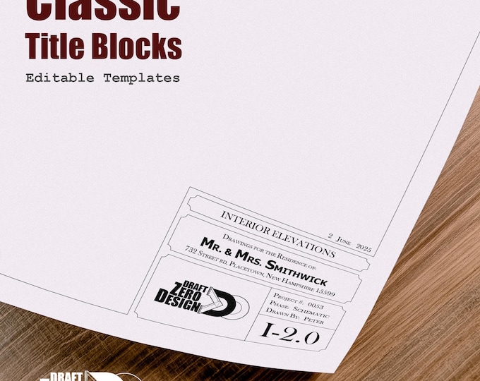 Architectural Title Block Template, Classic Corner Style | Autocad ...