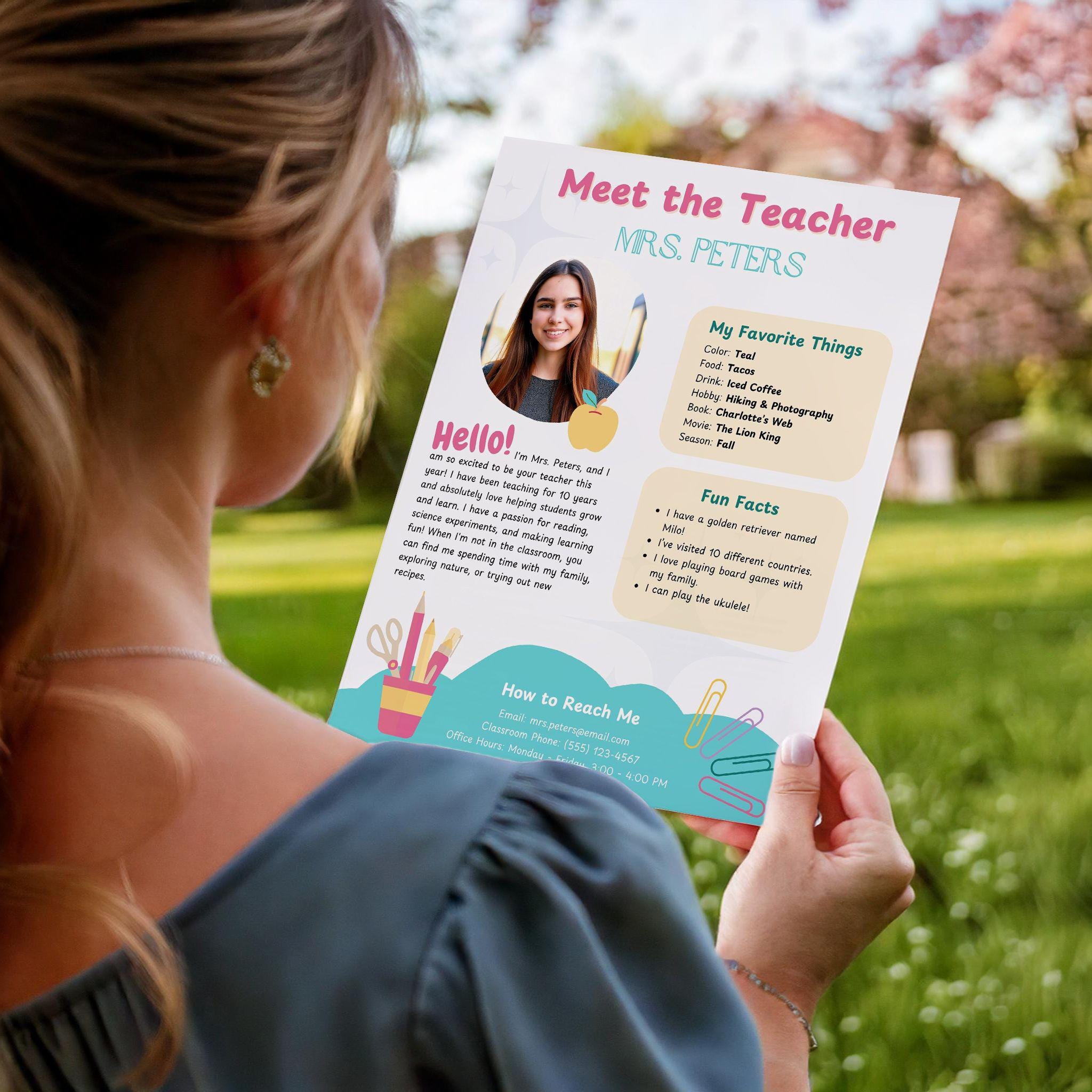 Meet the Teacher Editable Template | All About My Teacher | Get to Know ...