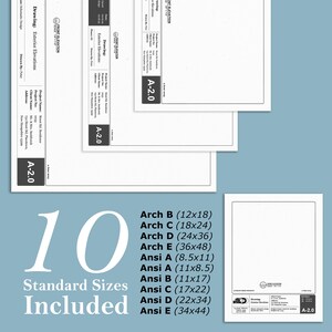 Architect Title Block Template, Modern CAD Drawing Border for Autocad ...