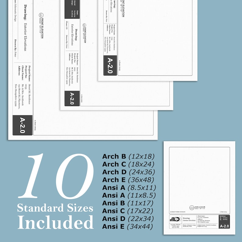 Architect Title Block Template, Modern CAD Drawing Border for Autocad ...