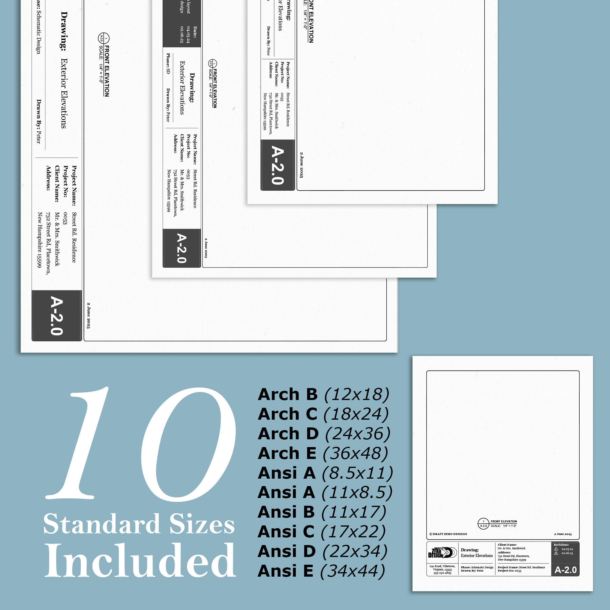 Architect Title Block Template, Modern Base | Autocad Editable Title ...