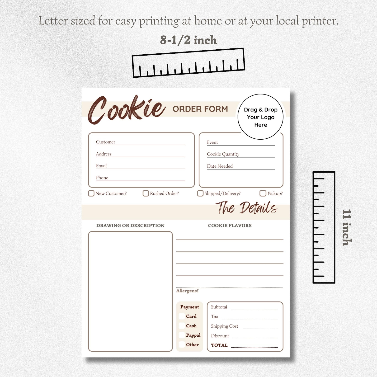 Cookie Order Form Template, Bakery Order Form, Canva Template, Digital ...