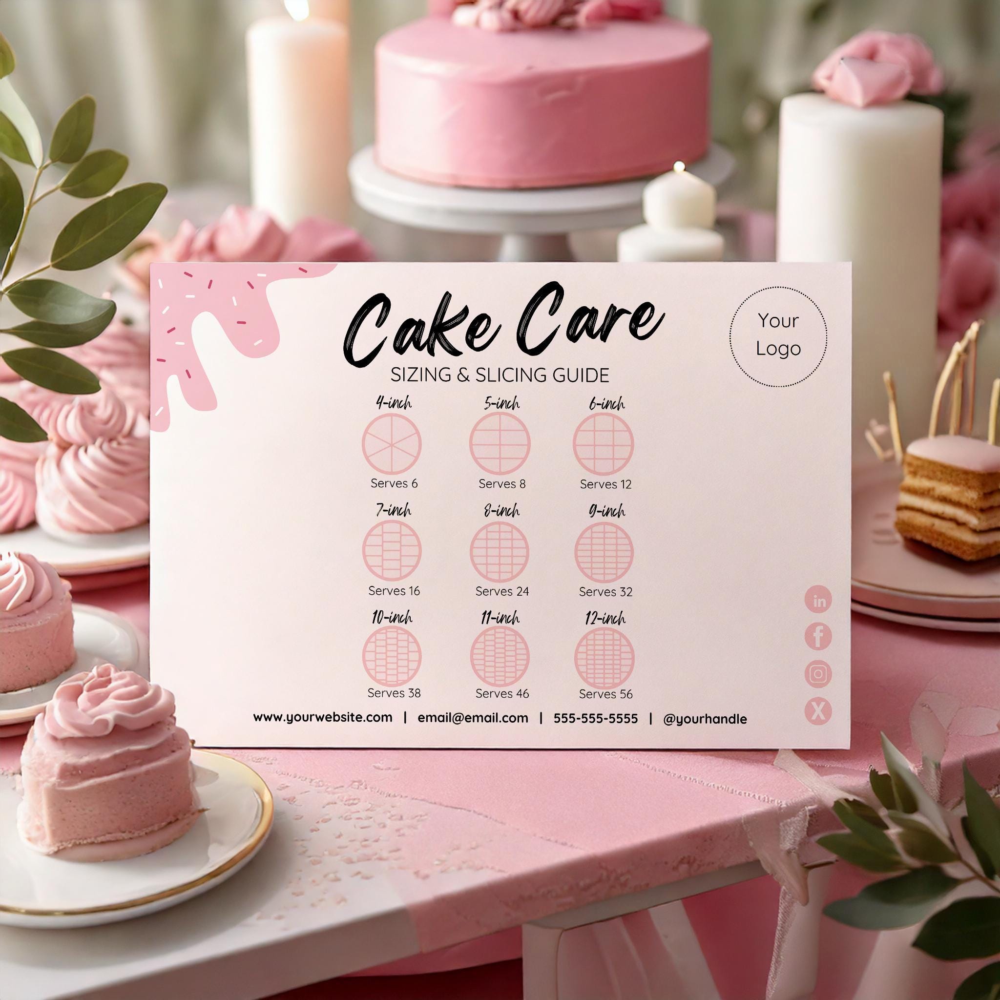 Editable Cake Care Card Template, Bakery Guide (digital Download) - Etsy