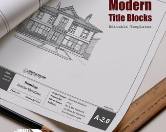 Architect Title Block Template, Modern Style | Autocad Editable Title ...