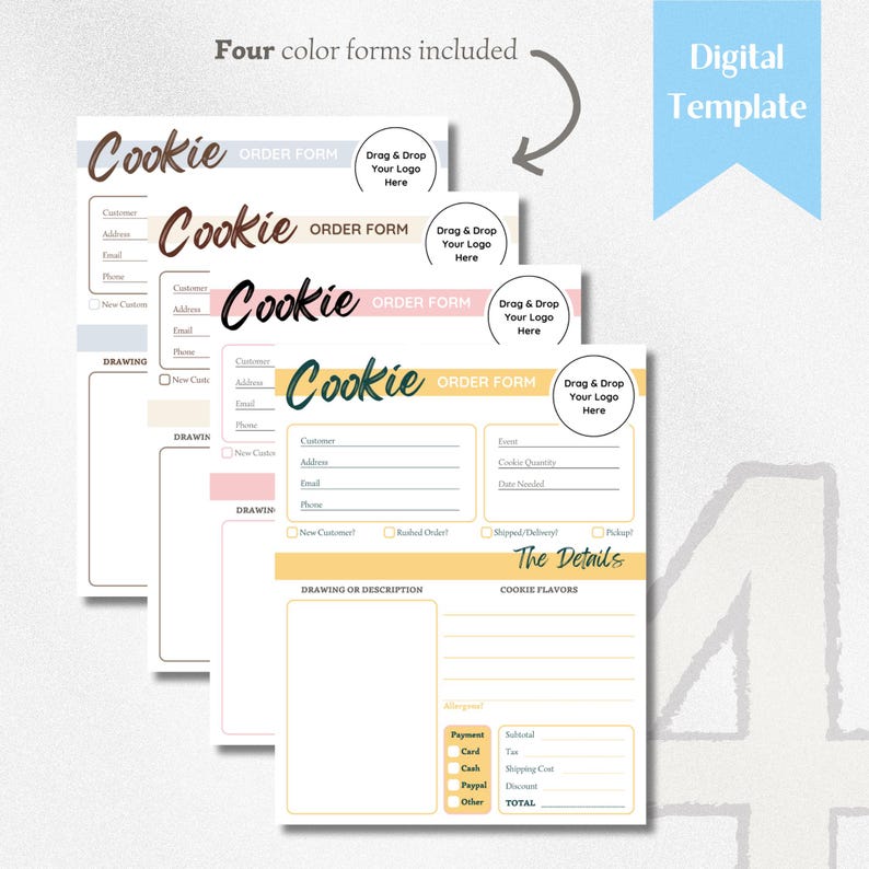 Bakery Cookie Order Form Template, Editable Canva Design (digital ...