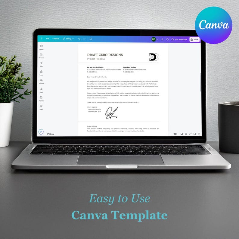 Proposal Template, Interior Designer New Project Business Form ...