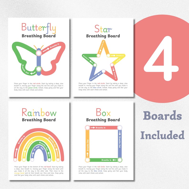 Rainbow Breathing, Calming Corner Breathing Exercises for Kids and ...