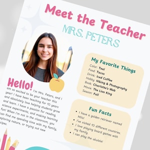 Meet the Teacher Editable Template | All About My Teacher | Get to Know ...
