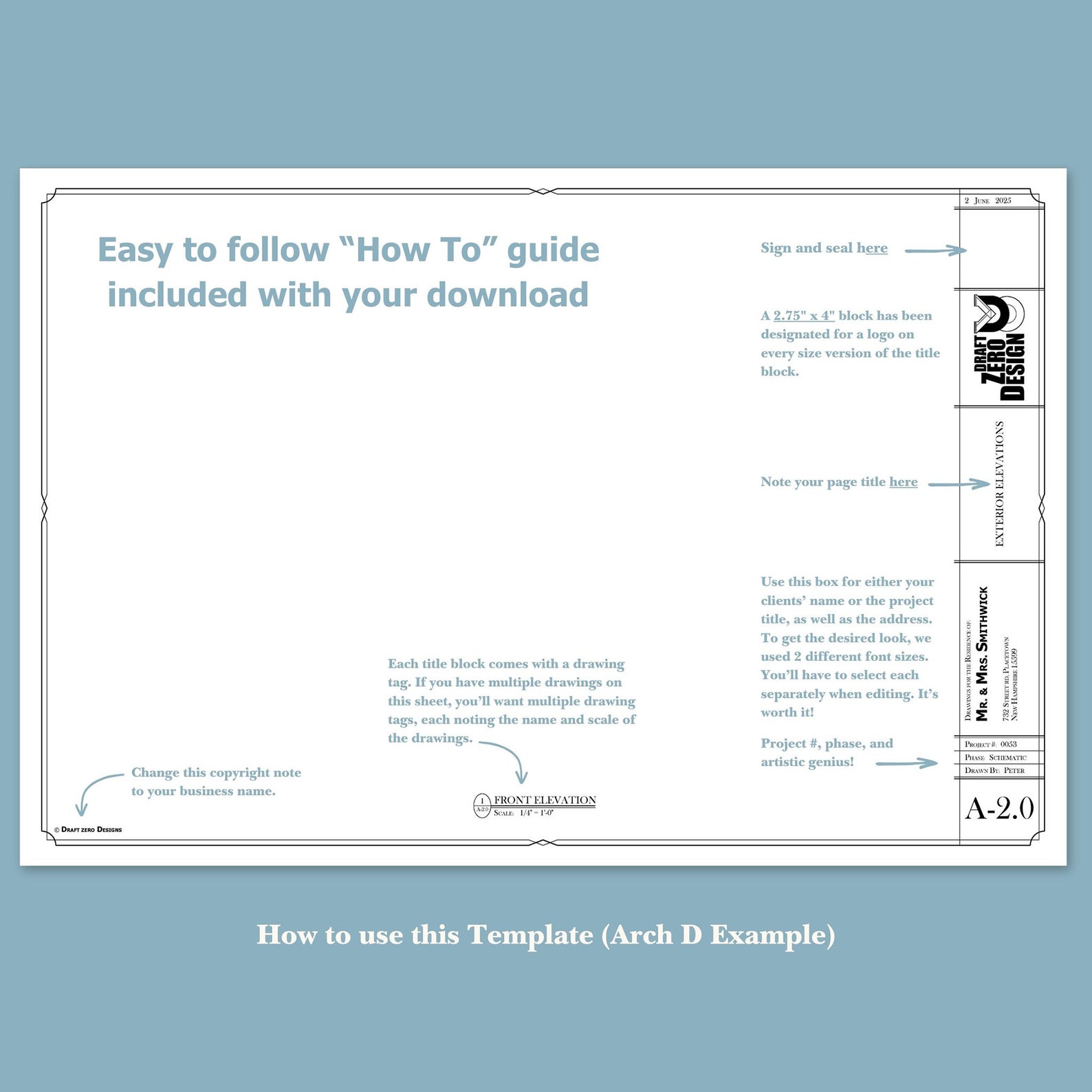 Title Block CAD Template for Interior Designers and Architects ...