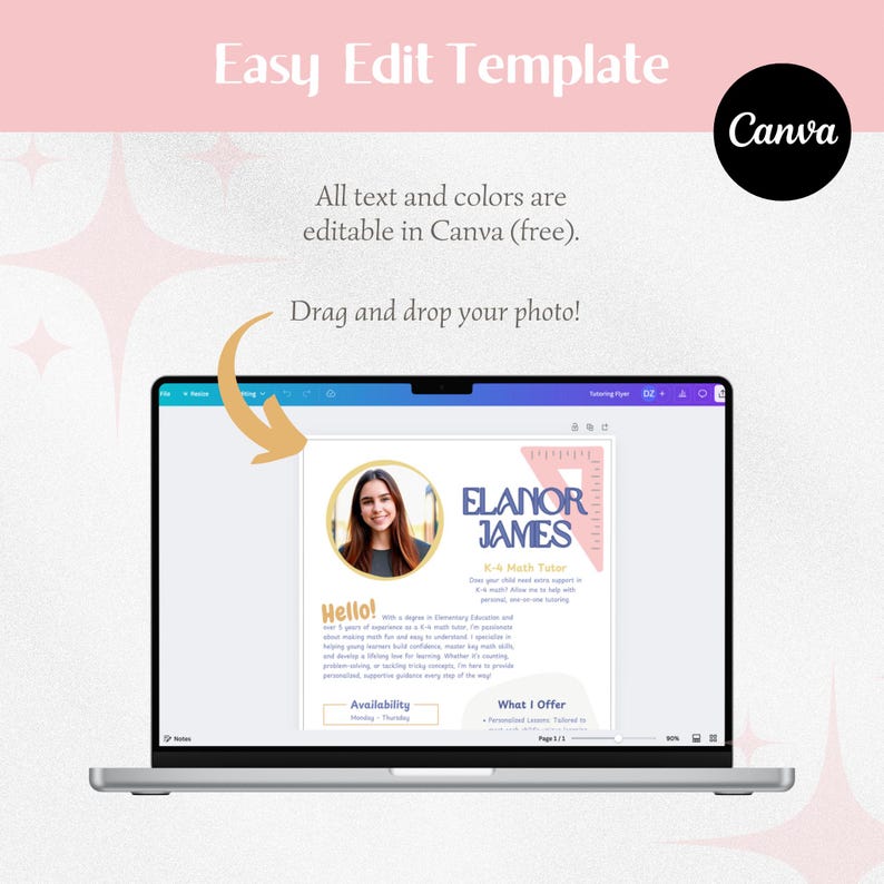 Tutoring Flyer Editable Template | Elementary Summer Tutor Poster ...