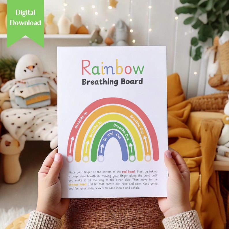 Rainbow Breathing, Calming Corner Breathing Exercises for Kids and ...