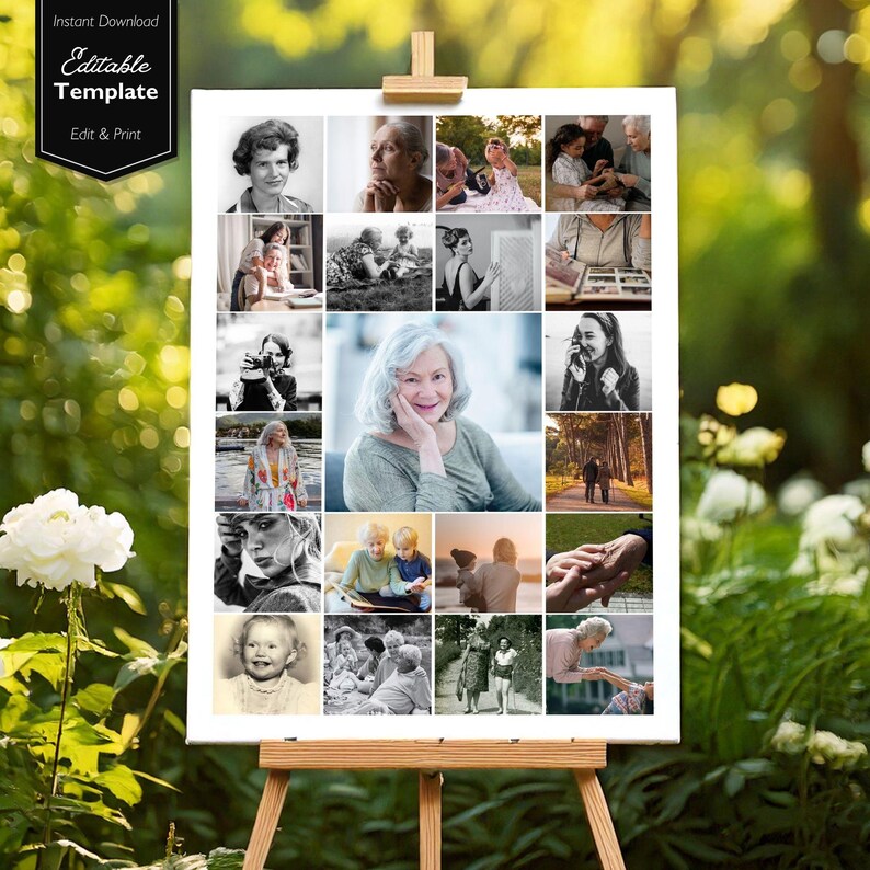 Funeral Photo Collage Template | Celebration of Life, Set of 5 (canva ...