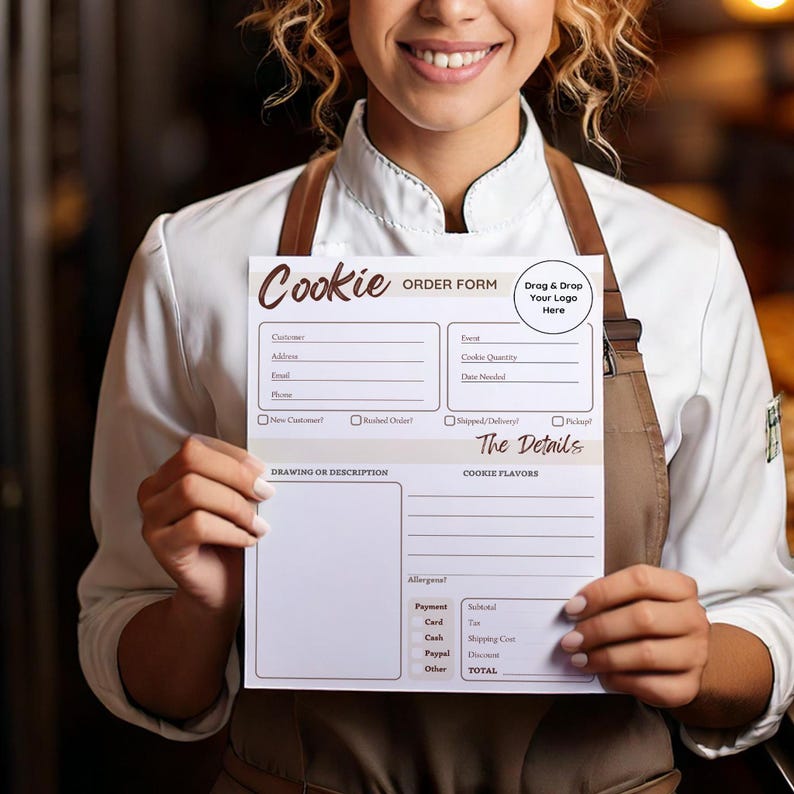 Bakery Cookie Order Form Template, Editable Canva Design (digital ...