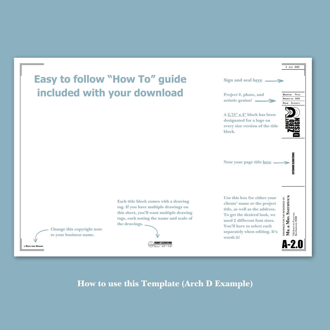 Architect Title Block Template – Modern Style Autocad DWG Sheet Layout ...