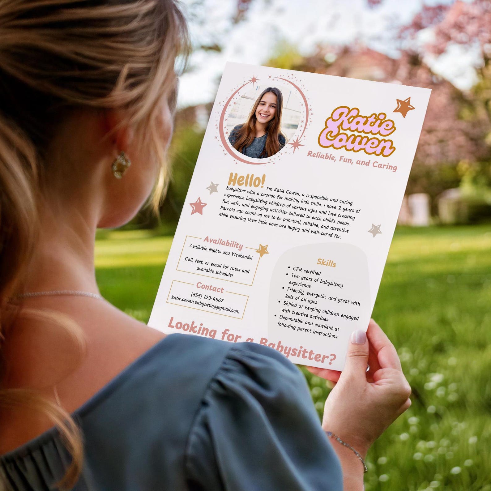 Babysitting Flyer Editable Template | Childcare Services | Community Caretaker | Canva Template ...