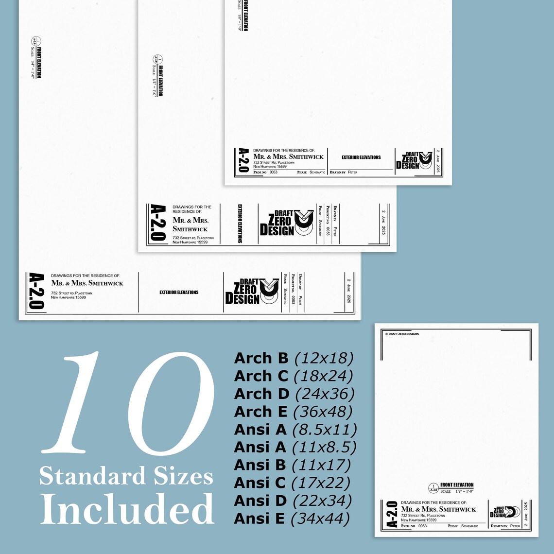 Architect Title Block Template – Modern Style Autocad DWG Sheet Layout ...